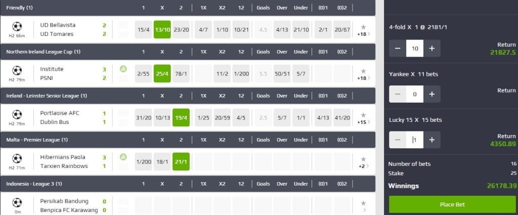 Lucky 15 Calculator - Lucky 15 Bet Calculator